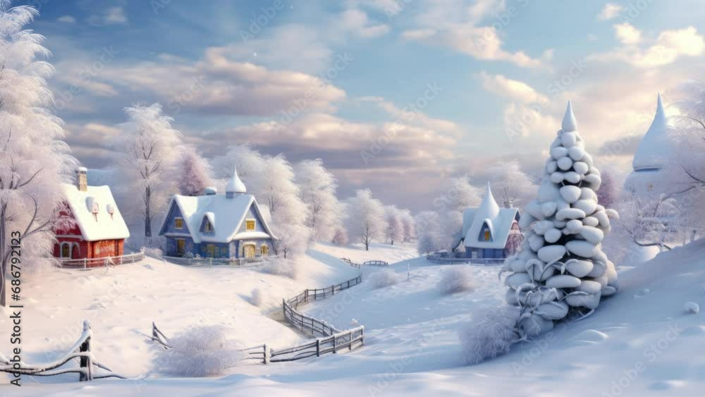 Christmas Winter snow photo Photorealistic - Still Image Animation ...