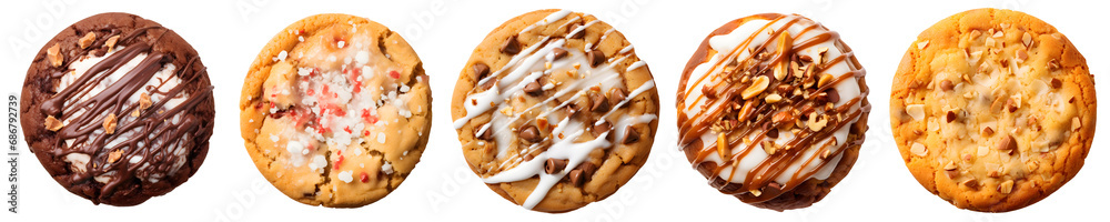 gourmet cookies set isolated on transparent background - food design ...