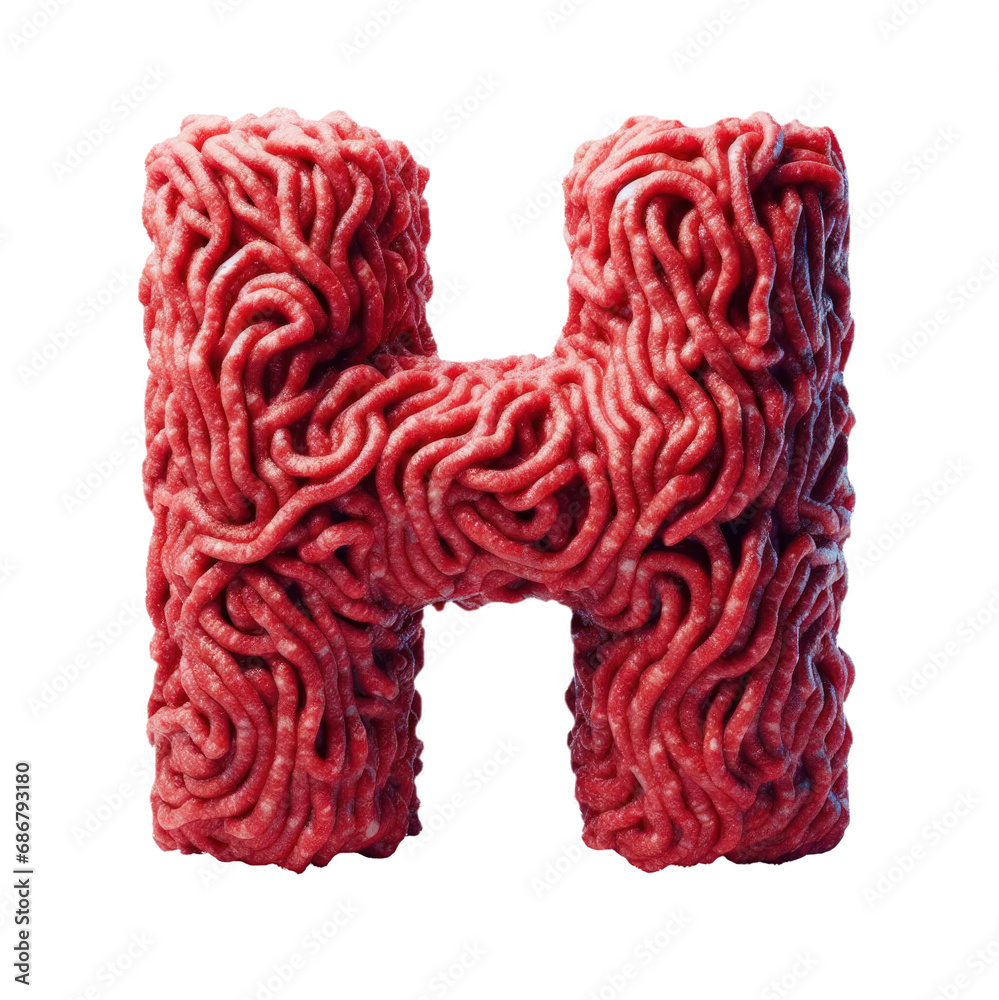 H - 3D Meat Alphabet - Meat Letter - Raw Meat - minced meat ...