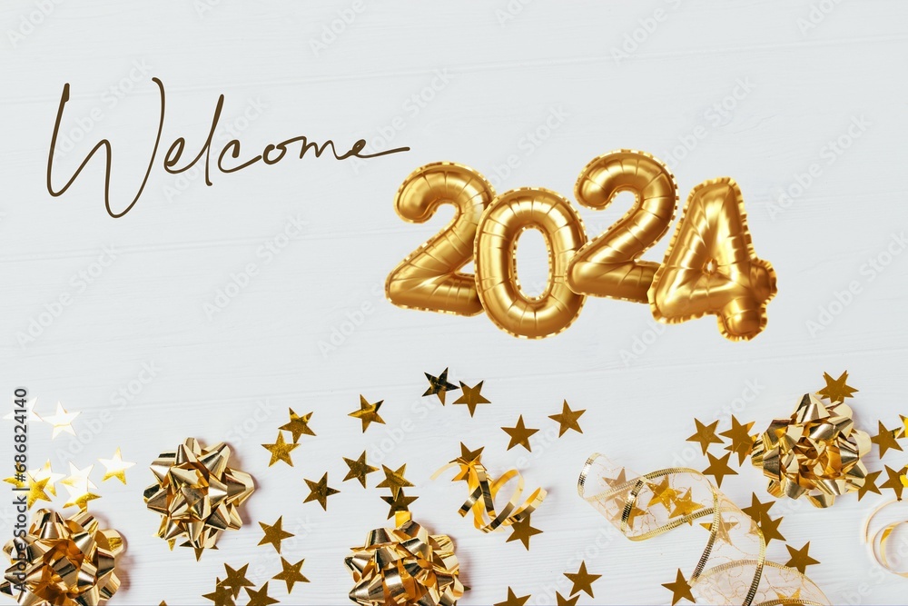 Welcome 2024 Hand calligraphy lettering. Welcome 2024 text design. New ...