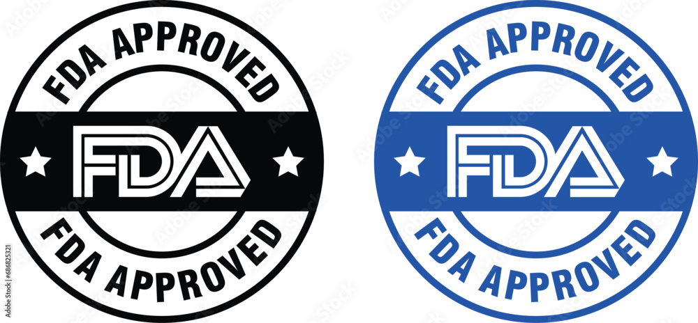 FDA Approved (Food and Drug Administration) icon, symbol, label, badge ...