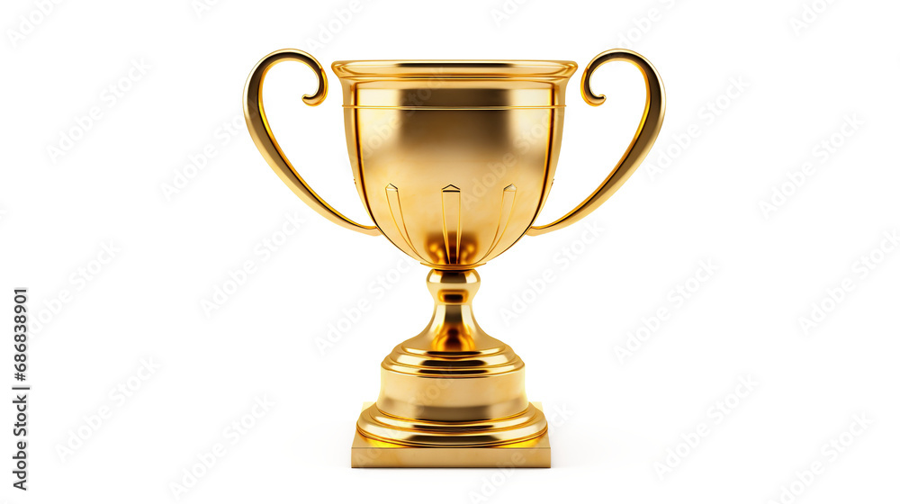 Golden trophy-cup isolated on transparent background, PNG image with ...