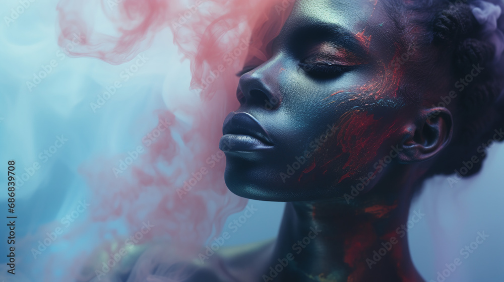 Cinematic, extreme close-up, asymmetric, realistic, ethereal black ...