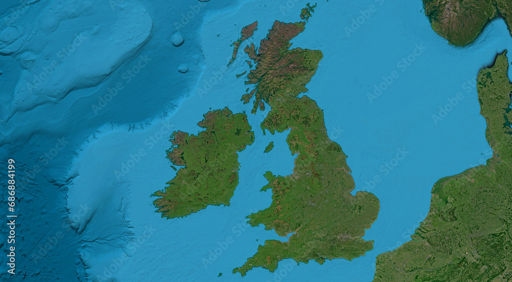 United Kingdom UK England Regional Base map Satellite Image 3d ...