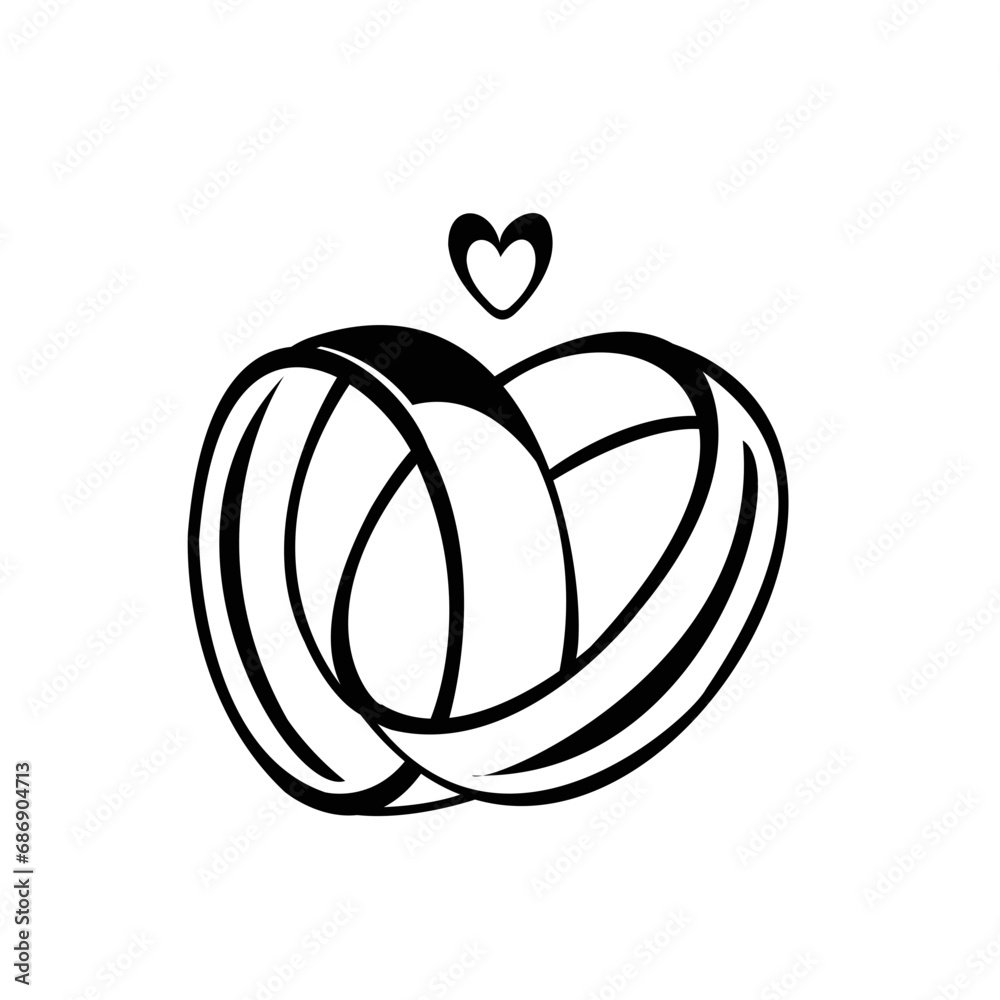 Marriage Rings Svg png , Ring Svg, Wedding Svg, Clipart, Silhouette ...