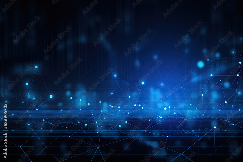 Abstract background of digital neural network network nodes and lines ...