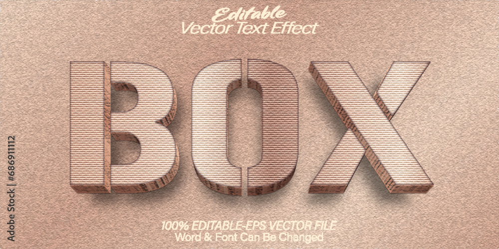 Box Vector Text Effect Editable Alphabet Package Empty Carton Cardboard ...