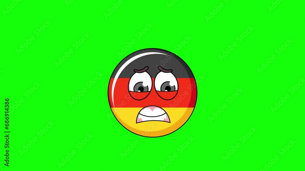 flag of germany cartoon with a face screaming in fear, emoji emoticon ...