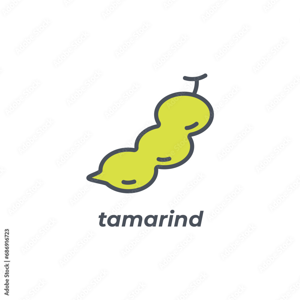 Vector sign of the tamarind symbol isolated on a white background. icon ...