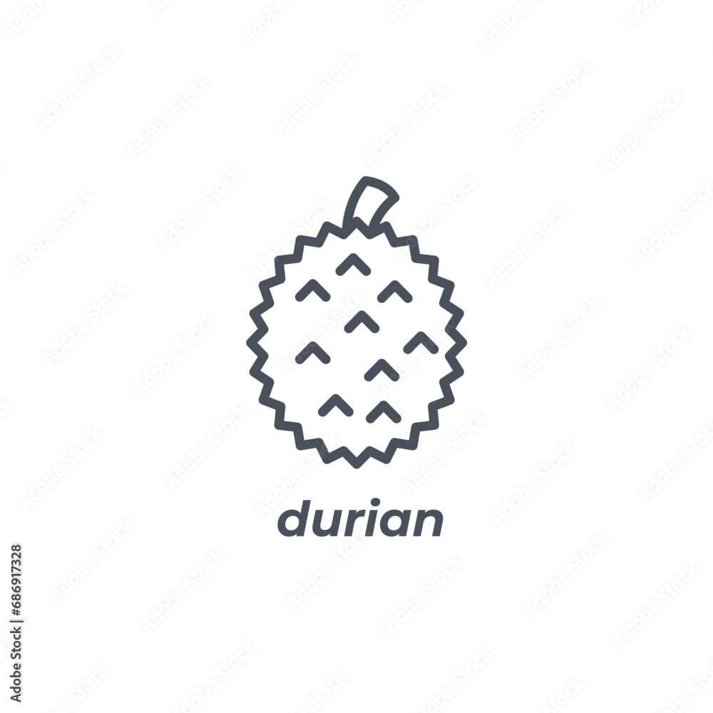 Vector sign of the durian symbol isolated on a white background. icon ...