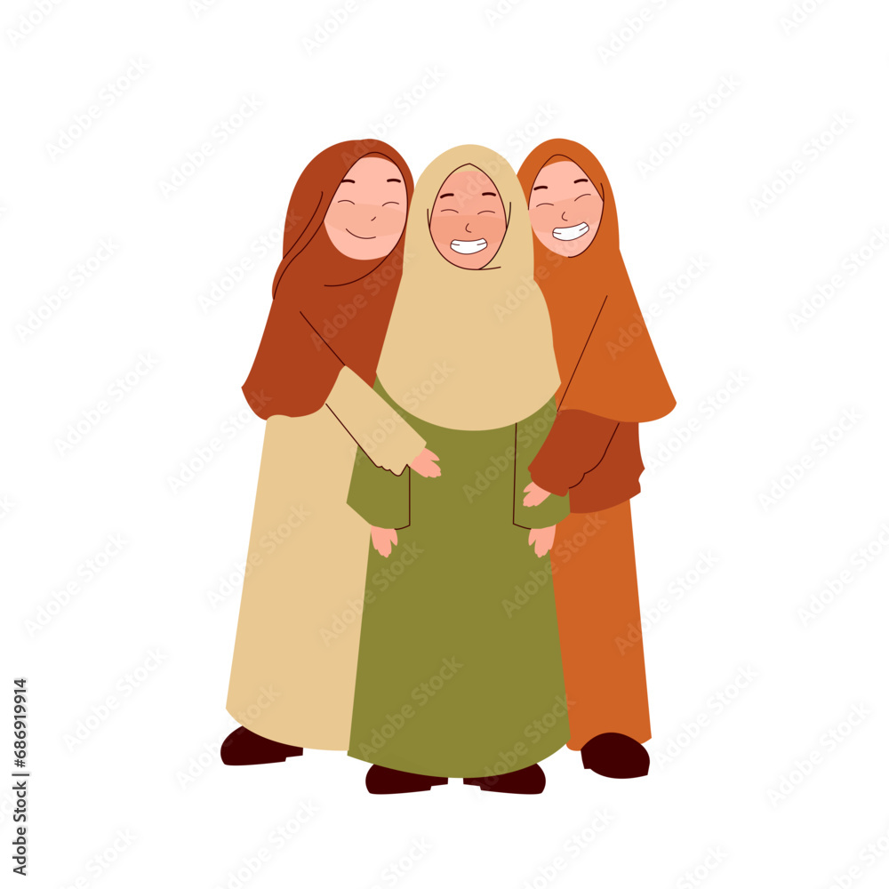 Best Friend Muslim Girl Muslim Girl Character Muslim Woman Muslim Woman With Her Friends