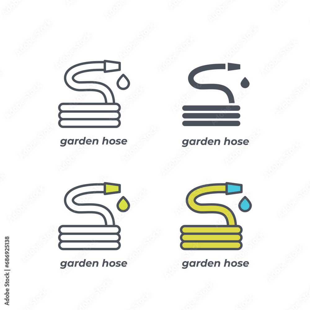 Vector sign of the garden hose symbol isolated on a white background ...