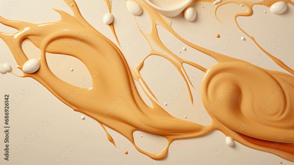 Abstract Background of Cream Beige Color Spill Oil Painting Artistic ...