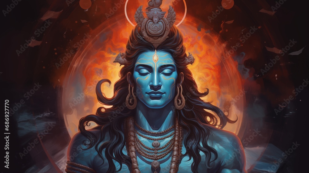 Shiva in a role as a protector and source of transformation in the ...