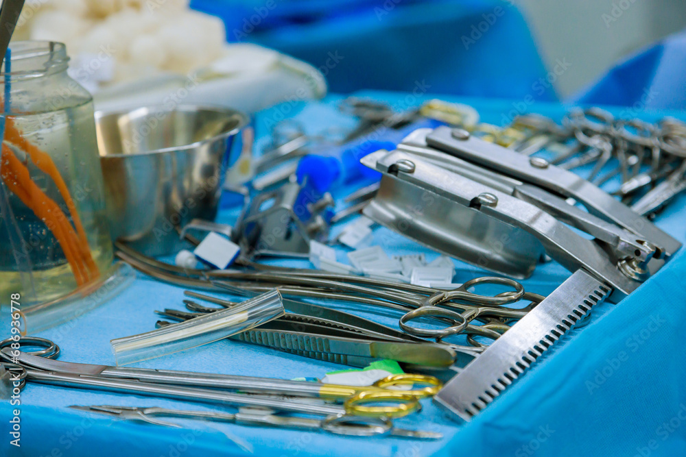 Hospital operating room ready for cardiovascular emergency surgery ...