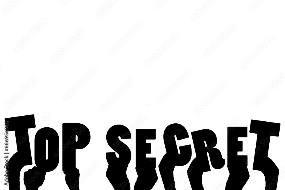 Digital png illustration of hands with top secret text on transparent ...