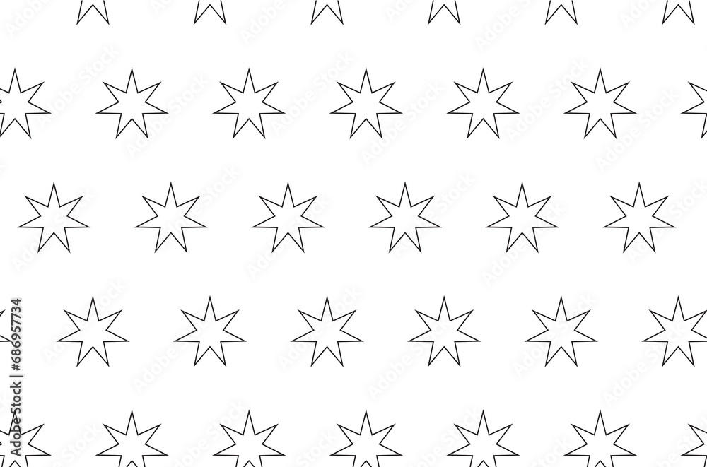 Digital png illustration of black pattern of repeated stars on ...