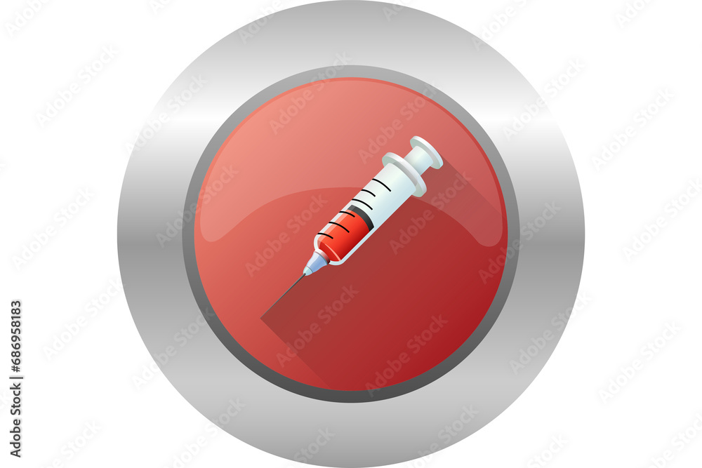 Digital png illustration of red circle with syringe on transparent ...