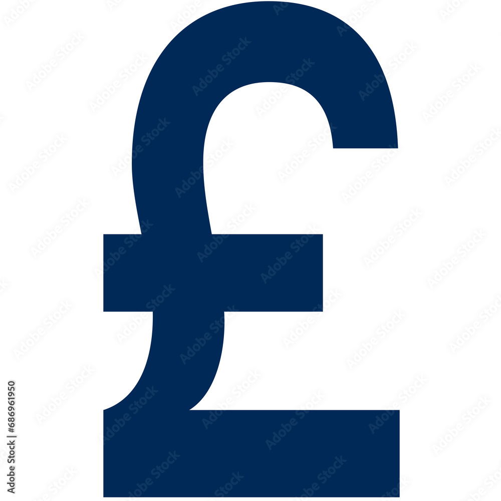 Digital png illustration of blue pound symbol on transparent background ...