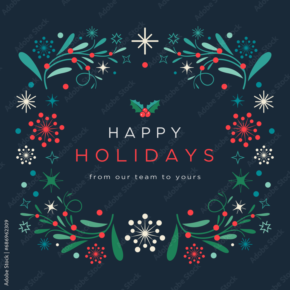 Christmas social post or Happy Holidays social media post, Christmas ...