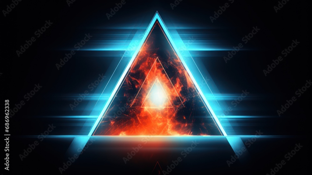 Triangle with glowing technology background wallpaper ai generated ...
