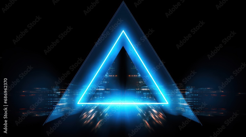 Triangle with glowing technology background wallpaper ai generated ...
