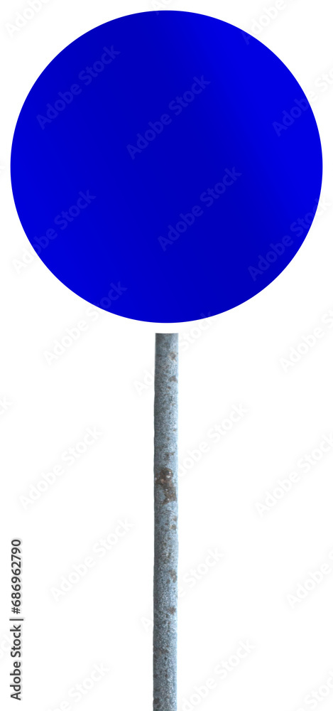 Digital png illustration of blue circle road sign with copy space on ...