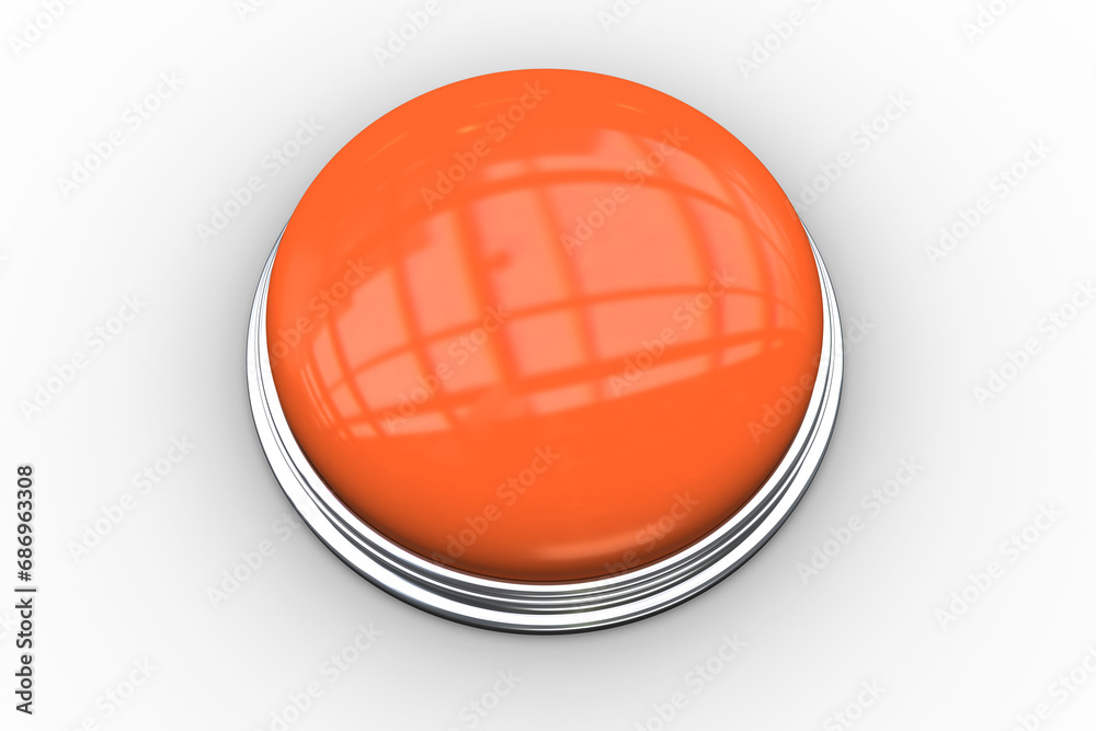Digital png illustration of orange button with silver frame on ...