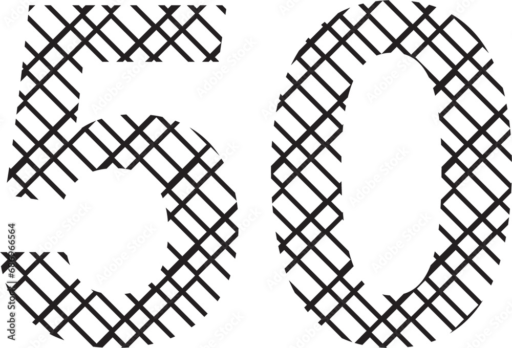 Digital png illustration of black lines 50 number on transparent ...