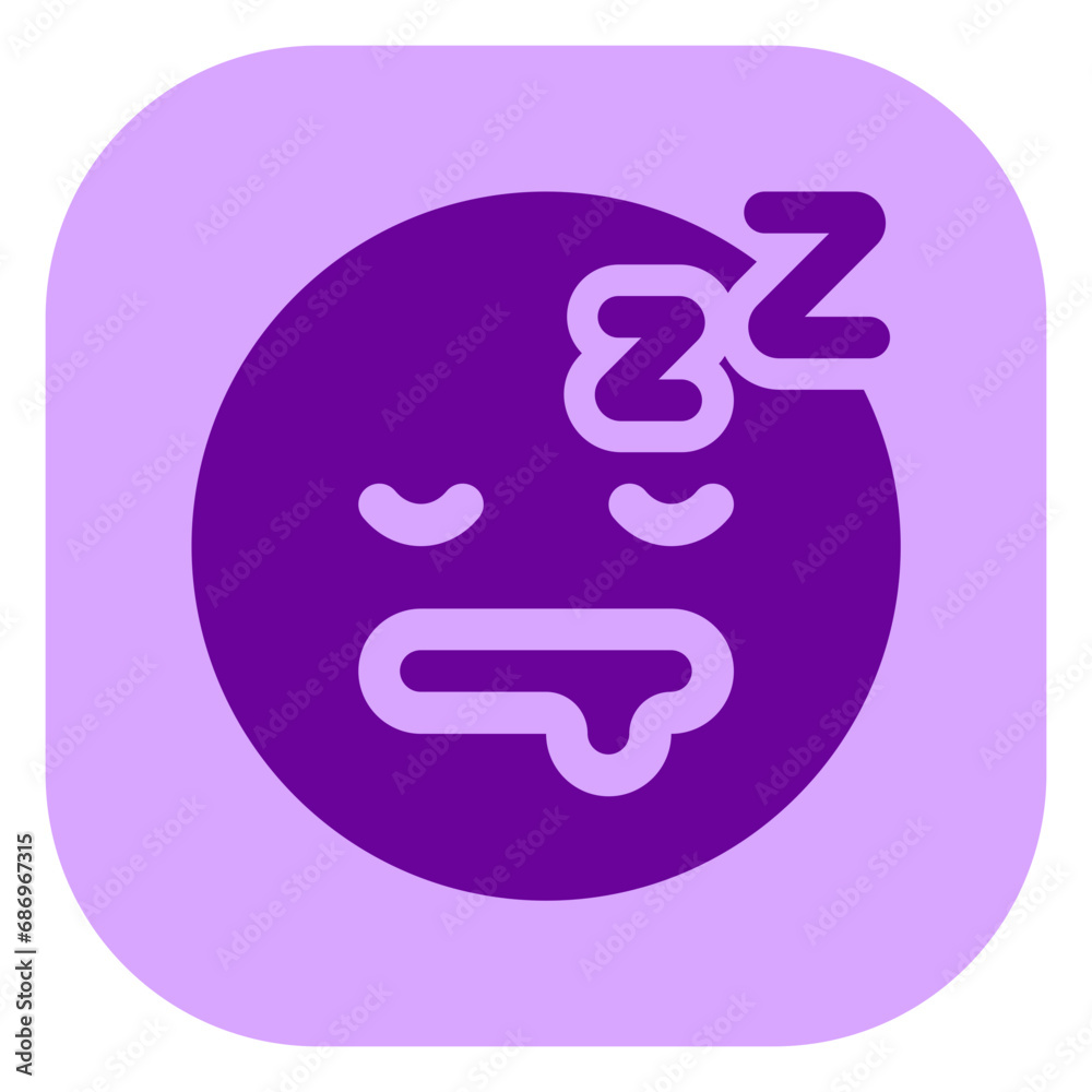 Editable sleepy head, drowzy expression emoticon vector icon. Part of a ...