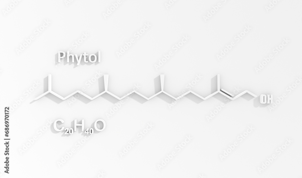 Structural chemical formula of phytol that is used as a precursor for ...