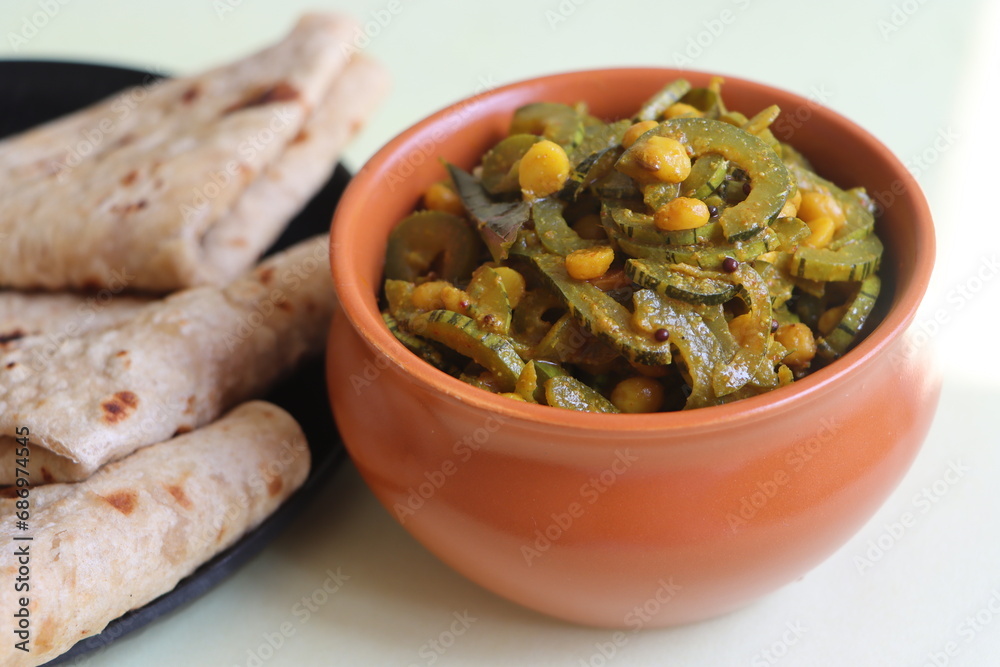 Padwal Bhaji, snack gourd fry with gram dal, Indian food Stock Photo ...