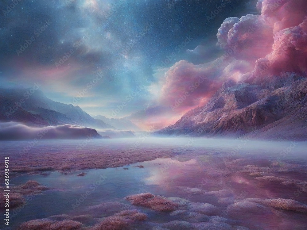 nebulous dreamscape showcasing cosmic dust clouds transformed into ...