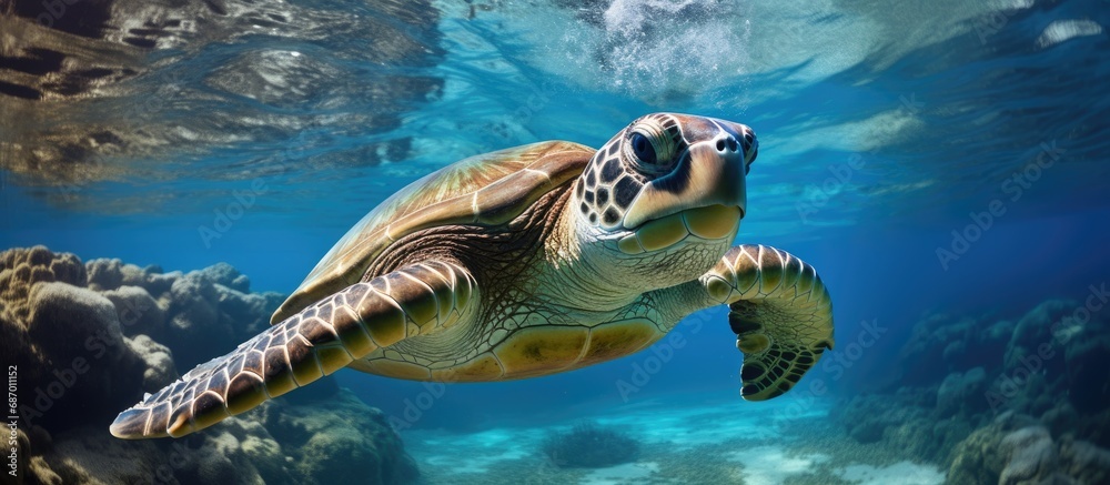 Green sea turtles are the biggest among all sea turtles, with adult ...