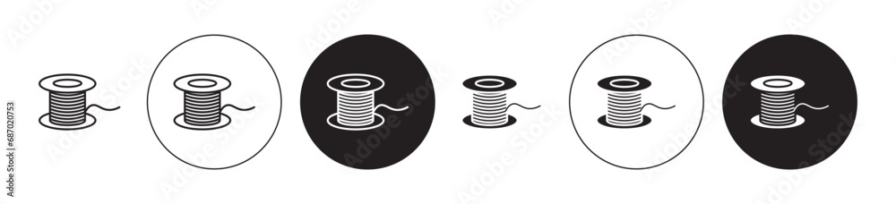 Wire vector illustration set. Copper coil cable icon suitable for apps ...