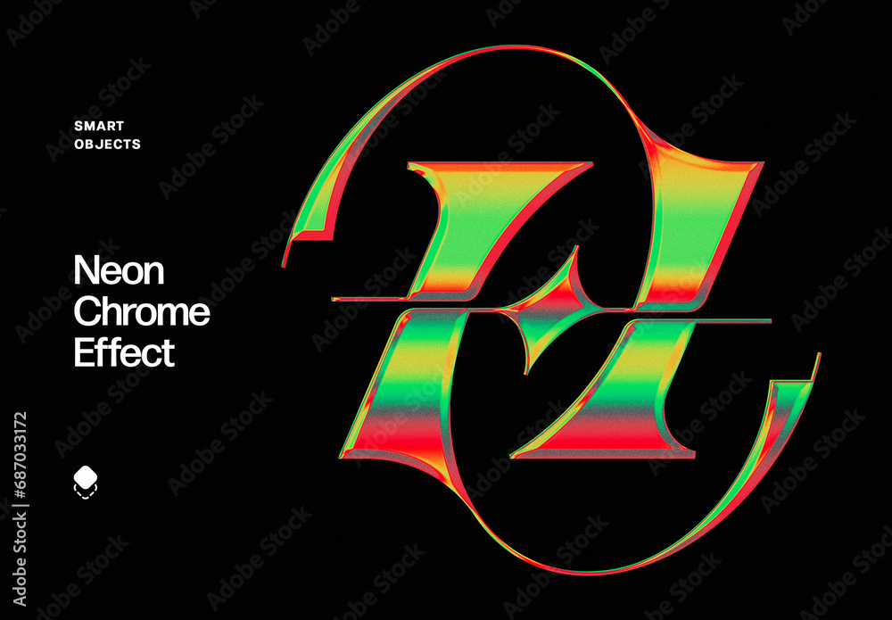 Acid Chrome Text And Logo Effect Mockup Stock Template | Adobe Stock