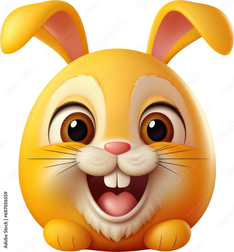 Easter bunny emoji transparent background PNG clipart Stock ...