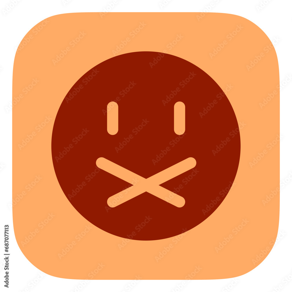 Editable cross mouth, mute, silent vector icon. Part of a big icon set ...