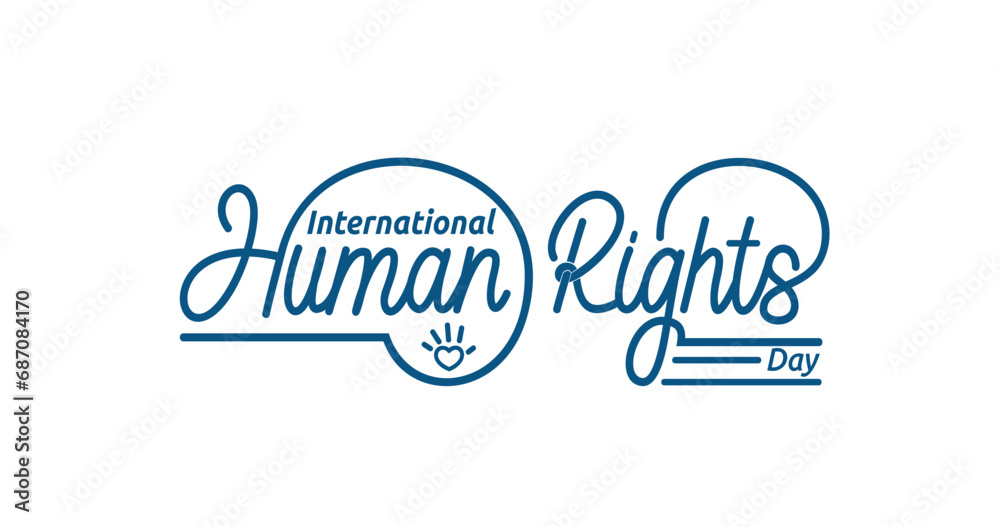 International Human Rights Day lettering text. Handwritten calligraphy ...