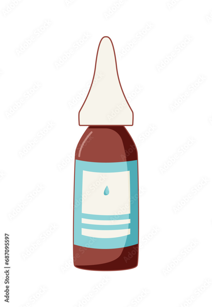 Vector bottle spray with medicine liquid isolated on white background ...