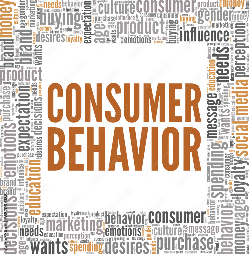 Poster Consumer Behavior word cloud conceptual design isolated on white ...