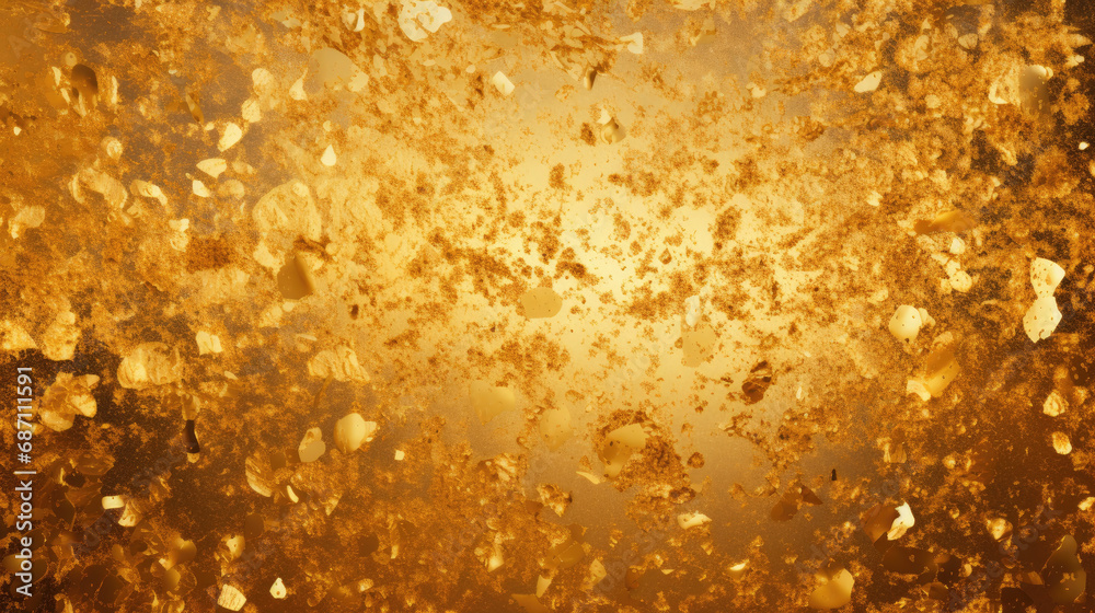 gold glitter background, gold water drops on the window, gold wall ...