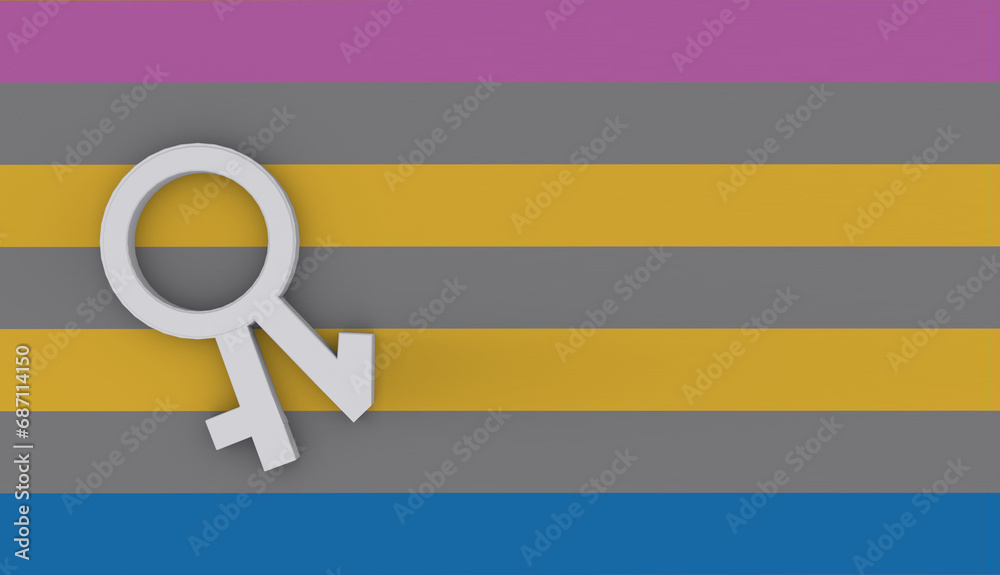 The intergender flag and sign are an expression of the pride of the LGBTQ+ community Stock ...