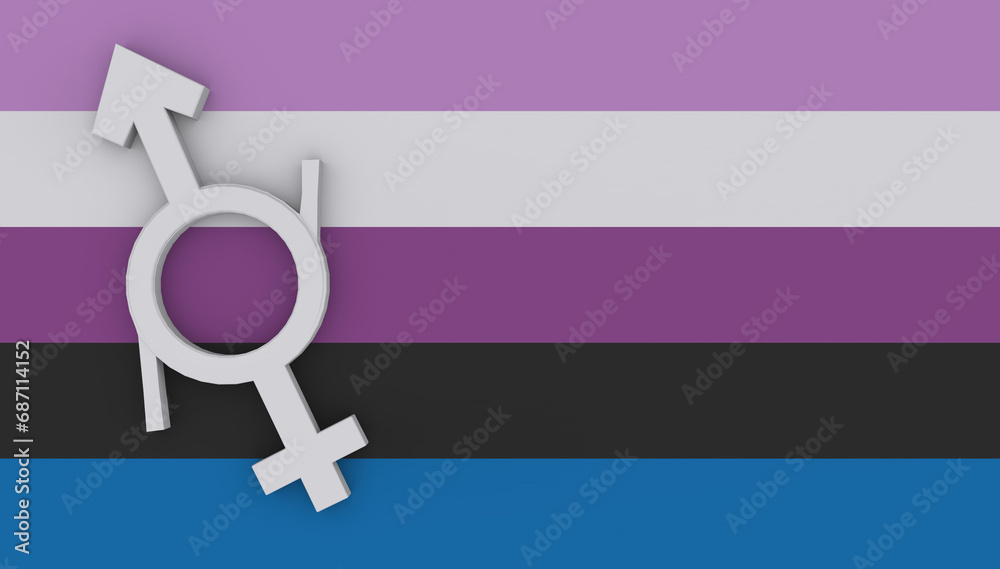 The genderfluid flag and sign are an expression of the pride of the ...