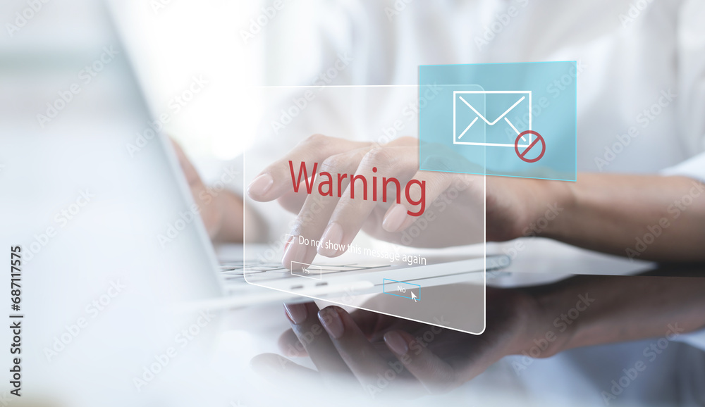 Blocking spam e-mail, warning pop-up for phishing mail, network ...