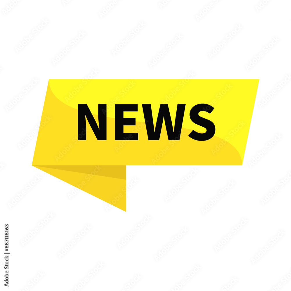 News In Yellow Ribbon Rectangle Shape For Fresh Information ...