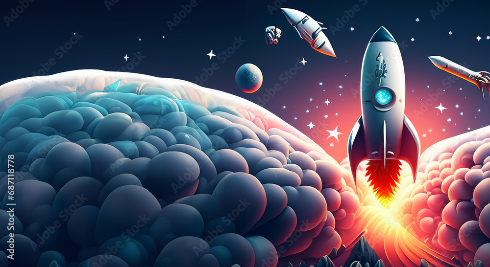 Super realistic space travel and super colorful Illustrations that go ...