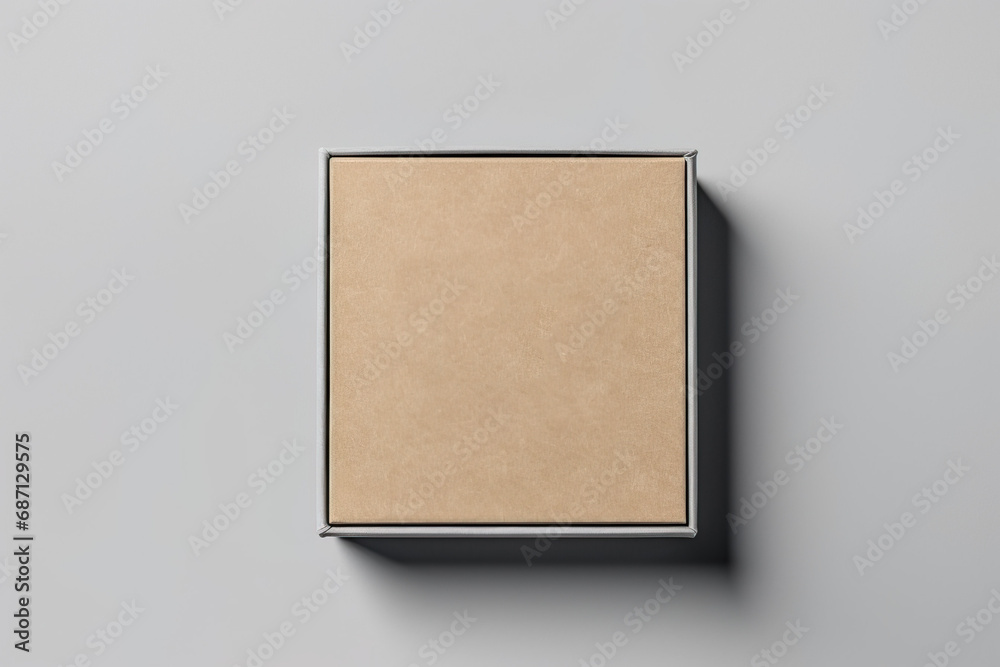 Cardboard Box mockup isolated on grey background using generative AI ...