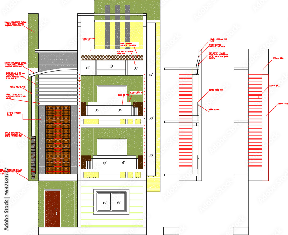 Vector sketch illustration of architectural design of modern house ...