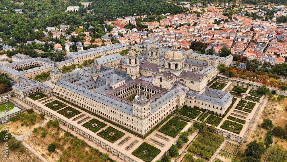 drone photo Royal Monastery of San Lorenzo de El Escorial, Real ...